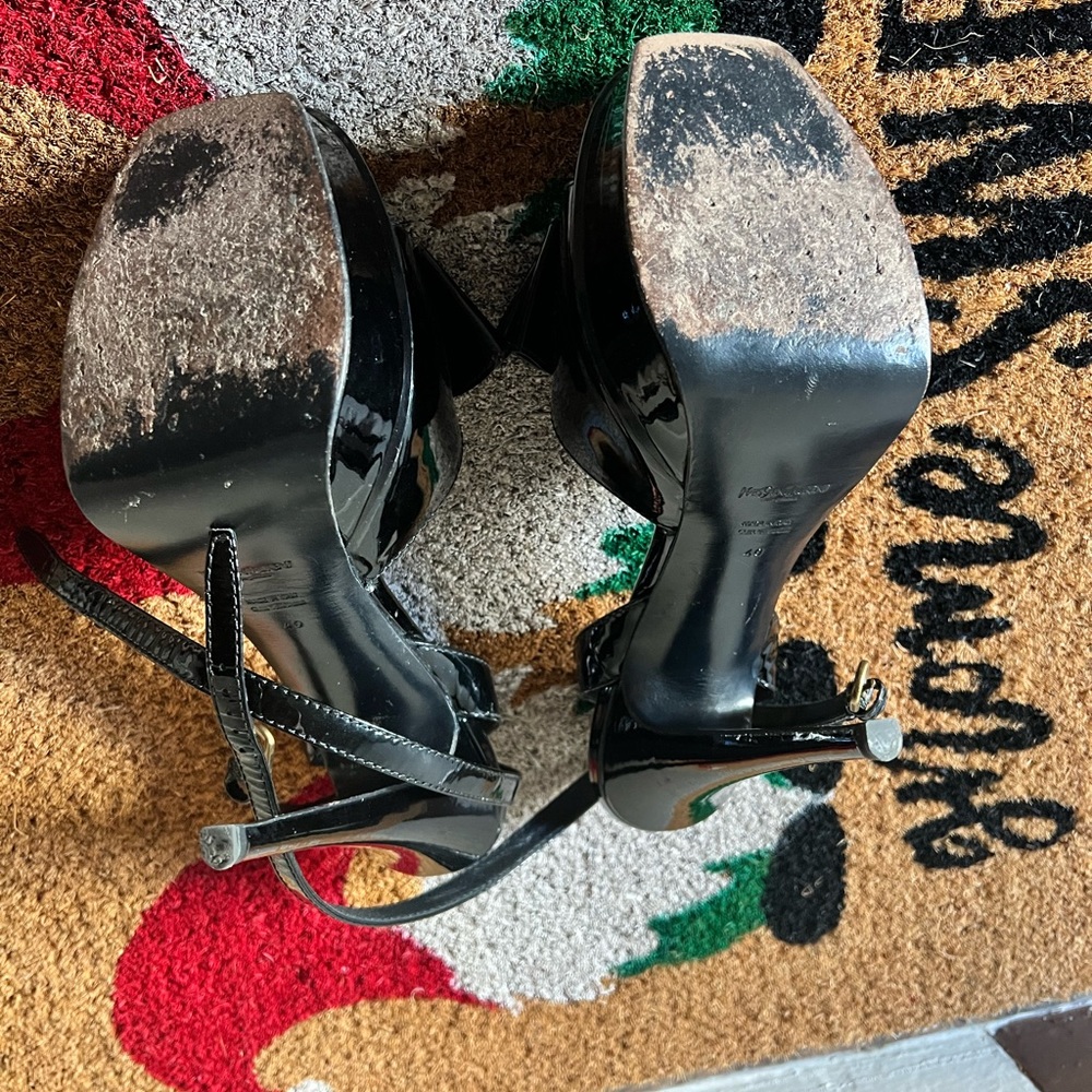 Ysl Limited Edition Tribute Heels/Black Patent - Gem